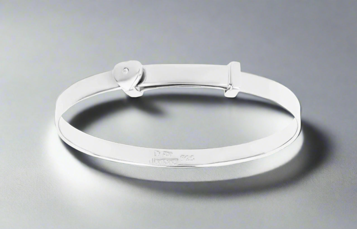 D For Diamonds, Expandable, Bangle, Silver, B773, Kids, Children’s, Je ...